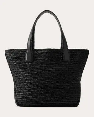 Helen Kaminski Liyoni Crocheted Raffia Tote Bag - Black