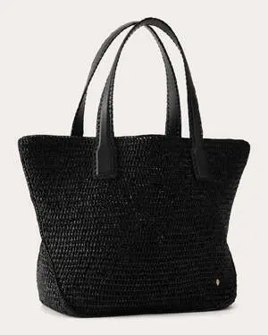 Helen Kaminski Liyoni Crocheted Raffia Tote Bag - Black