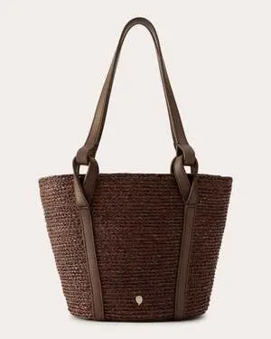 Helen Kaminski Bisou Braided Raffia And Liberty Print Mini Basket - Red