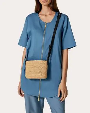 Helen Kaminski Nalin Crocheted Raffia Mini Crossbody Bag