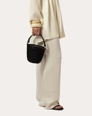 Helen Kaminski Ama Raffia Lace Braid Mini Basket