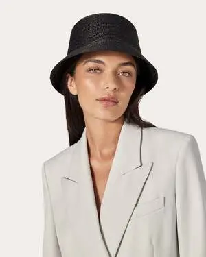 Helen Kaminski Malia Braided Raffia Bucket Hat