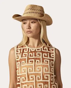Helen Kaminski Gwen Crocheted Raffia Fedora