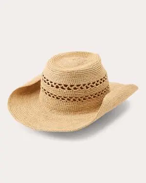 Helen Kaminski Gwen Crocheted Raffia Fedora