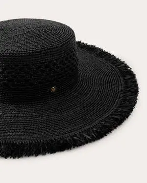 Helen Kaminski Ivy Crocheted Raffia Boater Hat