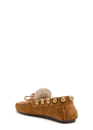 Isabel Marant Étoile Fitza Studded Shearling And Suede Loafers