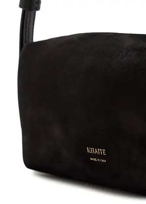 Khaite Kye Mini Suede And Leather Cross-body Bag - Black