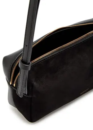Khaite Kye Mini Suede And Leather Cross-body Bag - Black