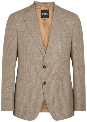 BOSS Hutson Wool And Linen-blend Blazer