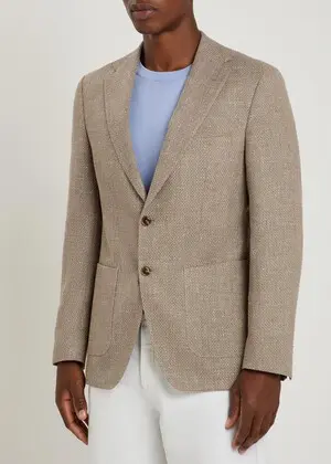 BOSS Hutson Wool And Linen-blend Blazer