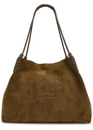 Etro Libra Large Suede And Leather Tote - Multicoloured