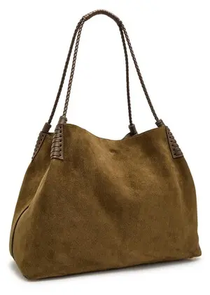 Etro Libra Large Suede And Leather Tote - Multicoloured