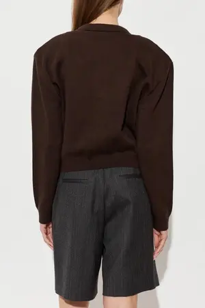 ROTATE BY BIRGER CHRISTENSEN Cotton Cardigan With Shoulder Pads