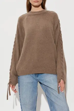 ROTATE BY BIRGER CHRISTENSEN Wool Sweater With Ties On Sleeves
