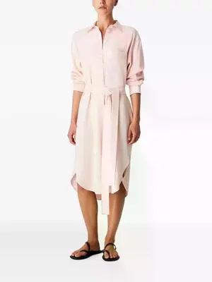 Another Tomorrow Pleat Back Midi Shirt Dress