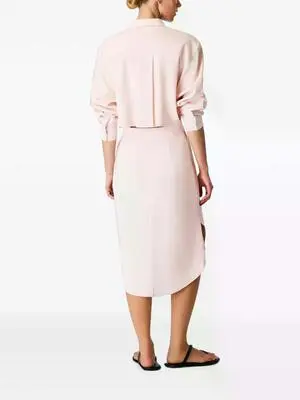 Another Tomorrow Pleat Back Midi Shirt Dress