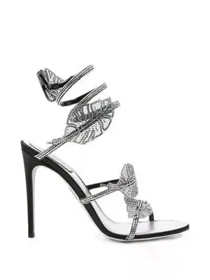 Rene Caovilla Embellished Stiletto Heeled Sandals - Silver