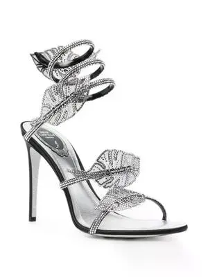 Rene Caovilla Embellished Stiletto Heeled Sandals - Silver