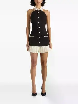 Manière De Voir Jasmine Halterneck Pleated Mini Dress
