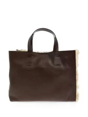 Marni Museo Soft East/west Lamb Fur Tote Bag - Neutrals