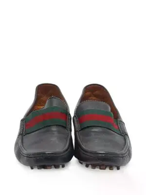 Gucci Web Stripe Driver Loafers