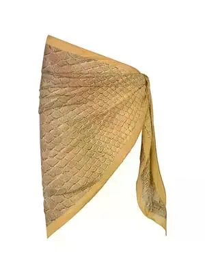 Roberto Cavalli Snake-print Pareo - Neutrals
