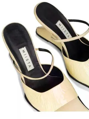 MIISTA Ruched Sculptural Wedge Slides