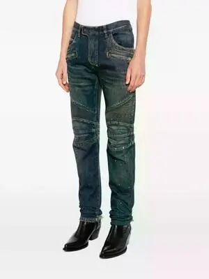 Balmain Biker Panelled Jeans