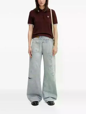 Fred Perry Tipped Piqué Polo Shirt - Red