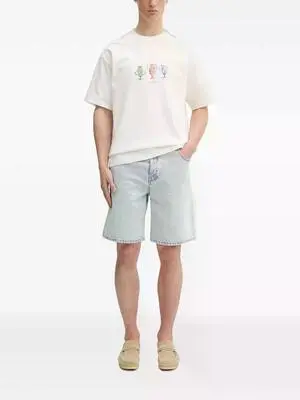 Drole De Monsieur Corduroy-trim Denim Shorts