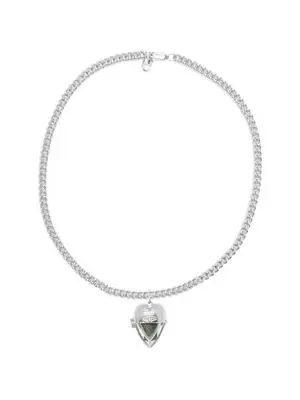 CAPSULE ELEVEN Emerald Heart Pendant Necklace - Silver