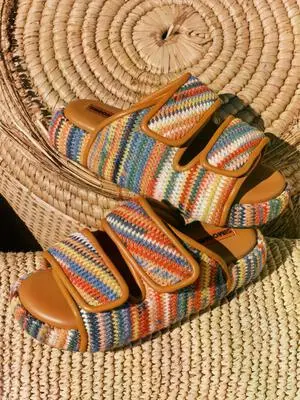 SIMONMILLER Croc-effect Touch-strap Sandals