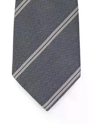 TOM FORD Diagonal-stripe Neck Tie - Grey
