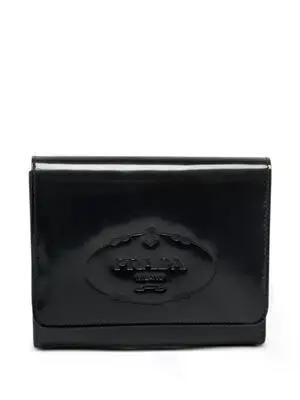 Prada Spazzolato Trifold Wallet - Black