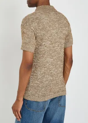 MAISON MARGIELA Melangé-knit Cotton-blend Polo Shirt