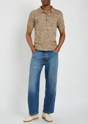MAISON MARGIELA Melangé-knit Cotton-blend Polo Shirt