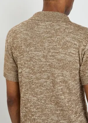 MAISON MARGIELA Melangé-knit Cotton-blend Polo Shirt