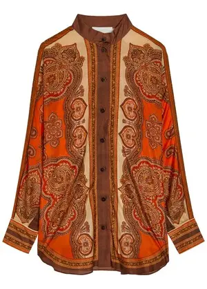 Zimmermann Mohon Printed Silk Shirt