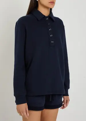 Citizens Of Humanity Jersey Polo Sweatshirt With Ribbed Trims