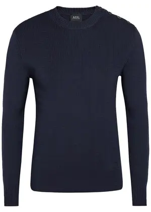A.p.c. Marin Cotton-knit Jumper - Navy