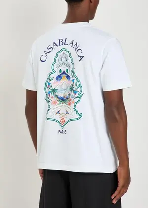 Casablanca Hotel Printed Cotton T-shirt - White