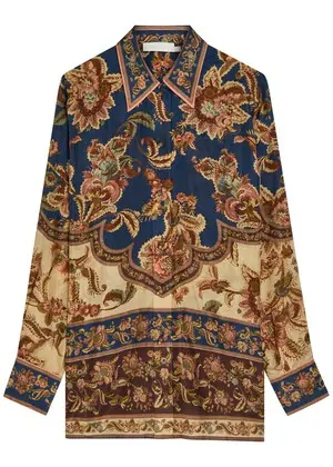 Zimmermann Aster Printed Silk Shirt