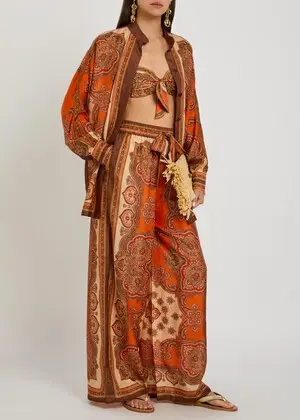 Zimmermann Mohan Wide-leg Silk Trousers