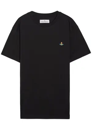 VIVIENNE WESTWOOD Classic Logo-embroidered Cotton T-shirt - Black