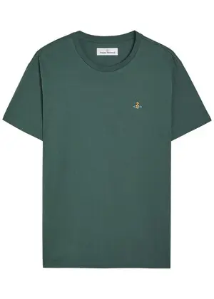 VIVIENNE WESTWOOD Classic Logo-embroidered Cotton T-shirt - Green