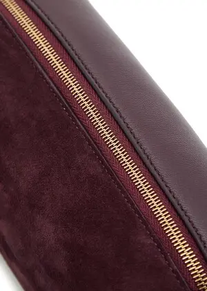 Khaite Kye Mini Suede And Leather Cross-body Bag - Burgundy
