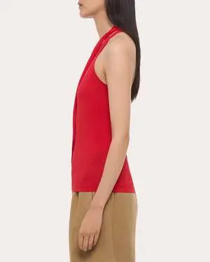 Helmut Lang Asymmetrical Twist Tank Top - Red