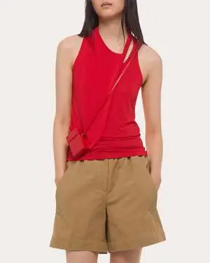 Helmut Lang Asymmetrical Twist Tank Top - Red