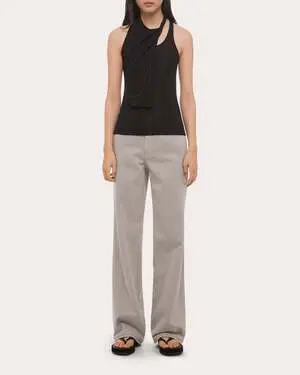 Helmut Lang Jersey Asymmetric Twist Tank Top - Black
