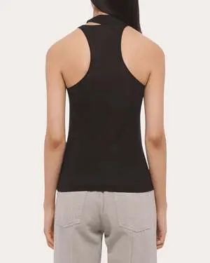 Helmut Lang Jersey Asymmetric Twist Tank Top